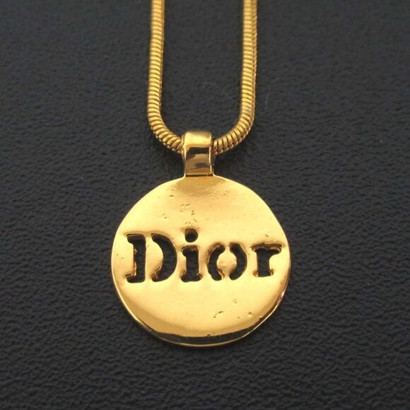 Dior | Jewelry | Christian Dior Circle Logo Snake Chain Necklace Gp ...